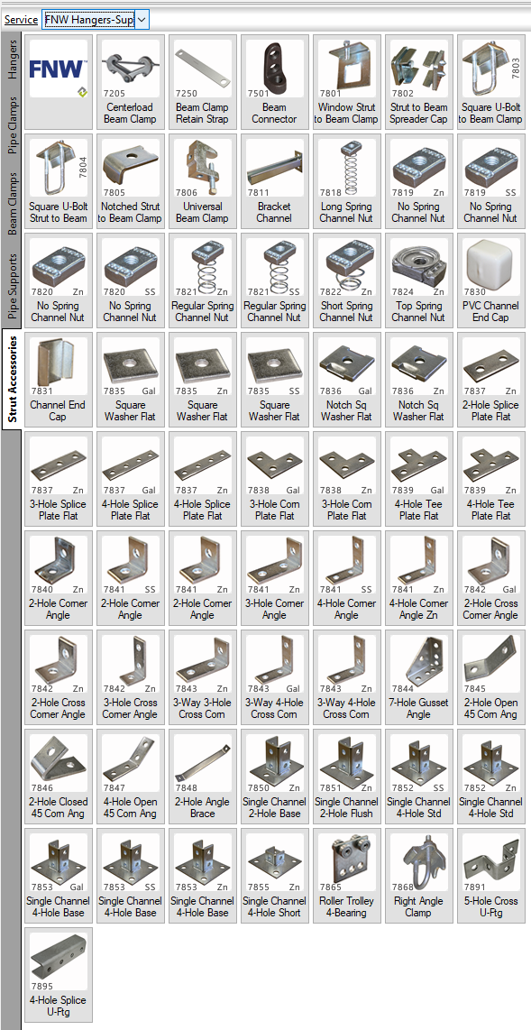 FNW Hangers, Clamps, Supports, and Strut Accessories - Virtual Building ...
